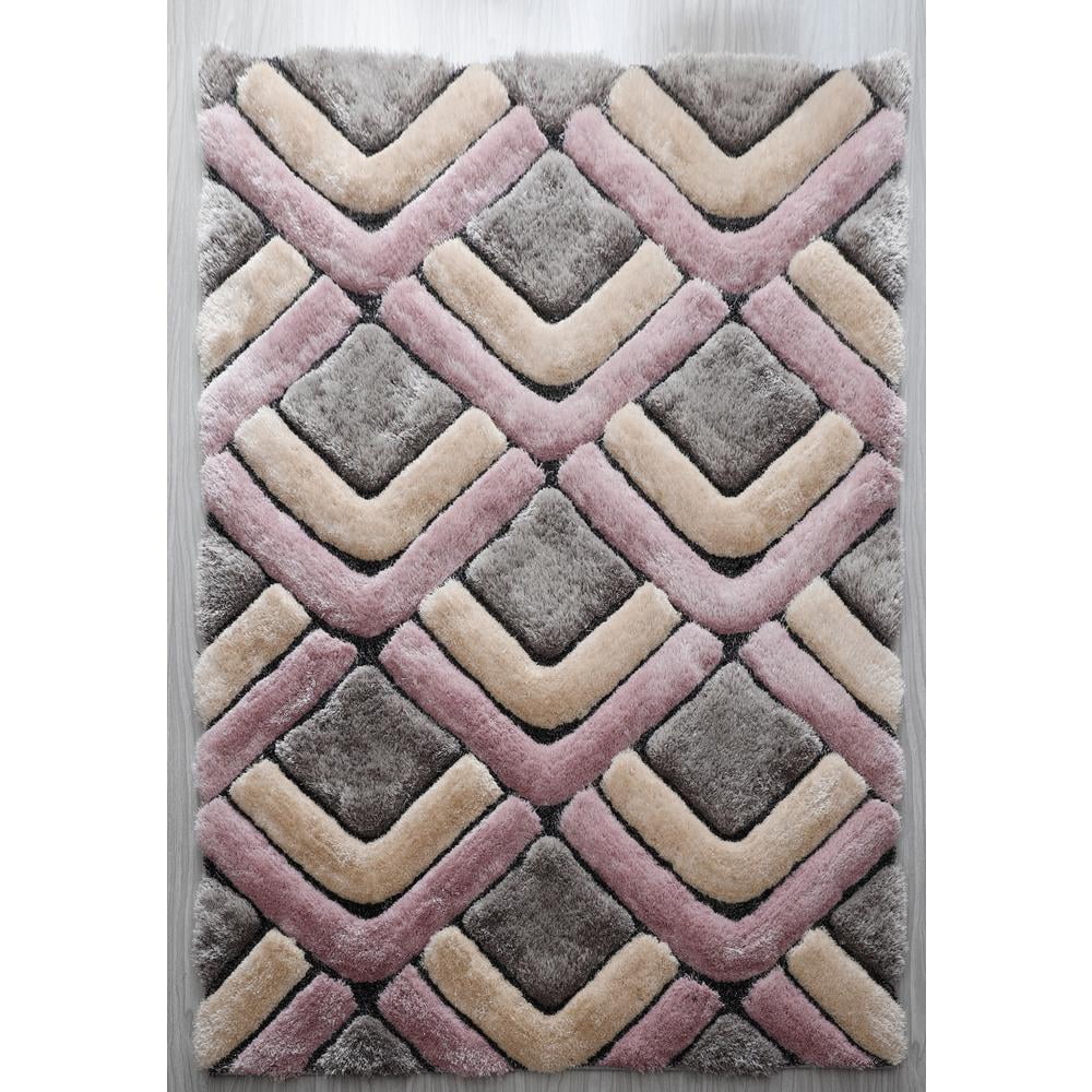 MDA Rugs Mateos Shag Contemporary Designed Area Rug Lavender/Ivory/Grey ...