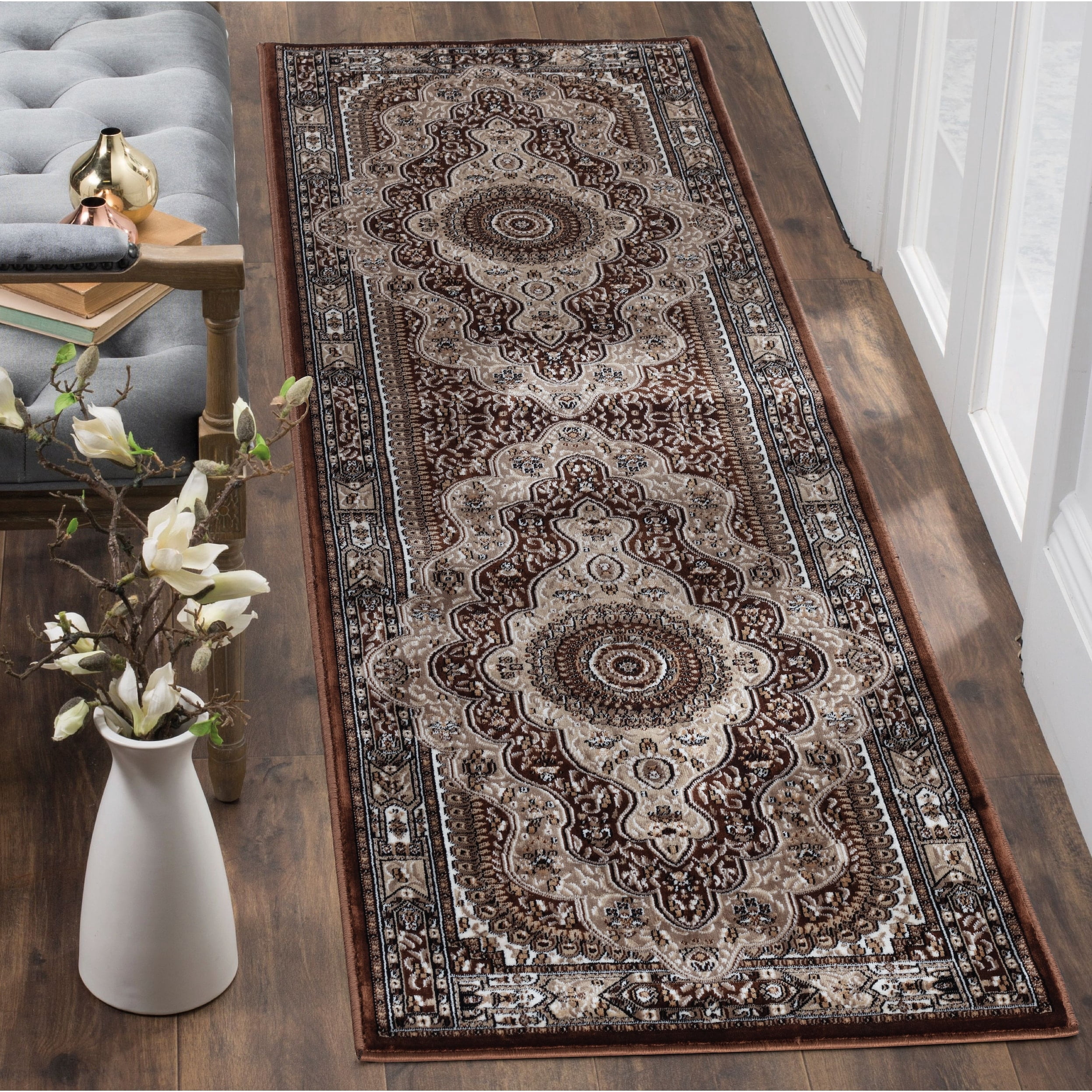 MDA Rugs Prime Collection Border Area Rug Brown/Cream 2'8'' X 8'1'' 8 ...
