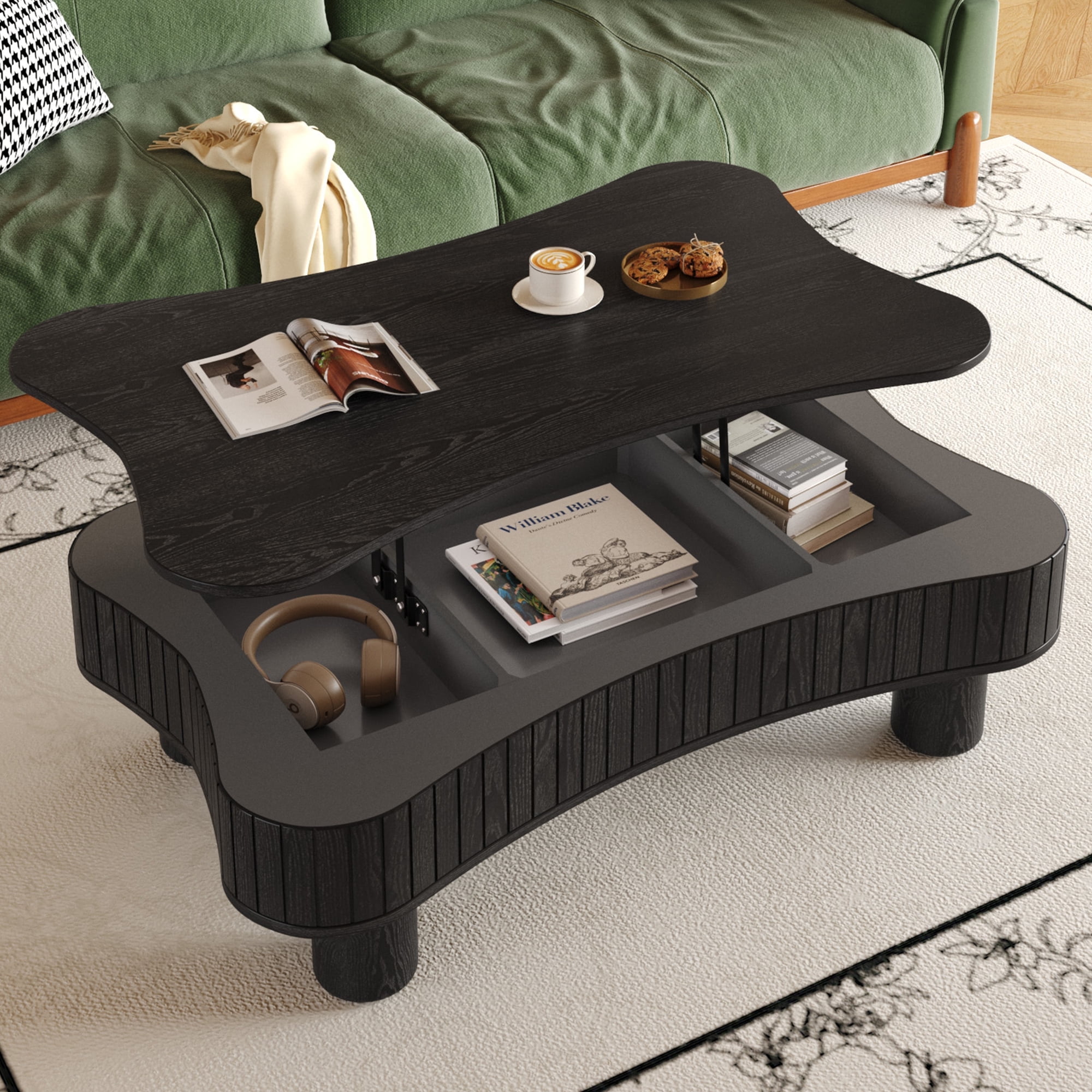 MDAQMD 42" Lift Top Coffee Table with Hidden Storage Modern Wooden ...