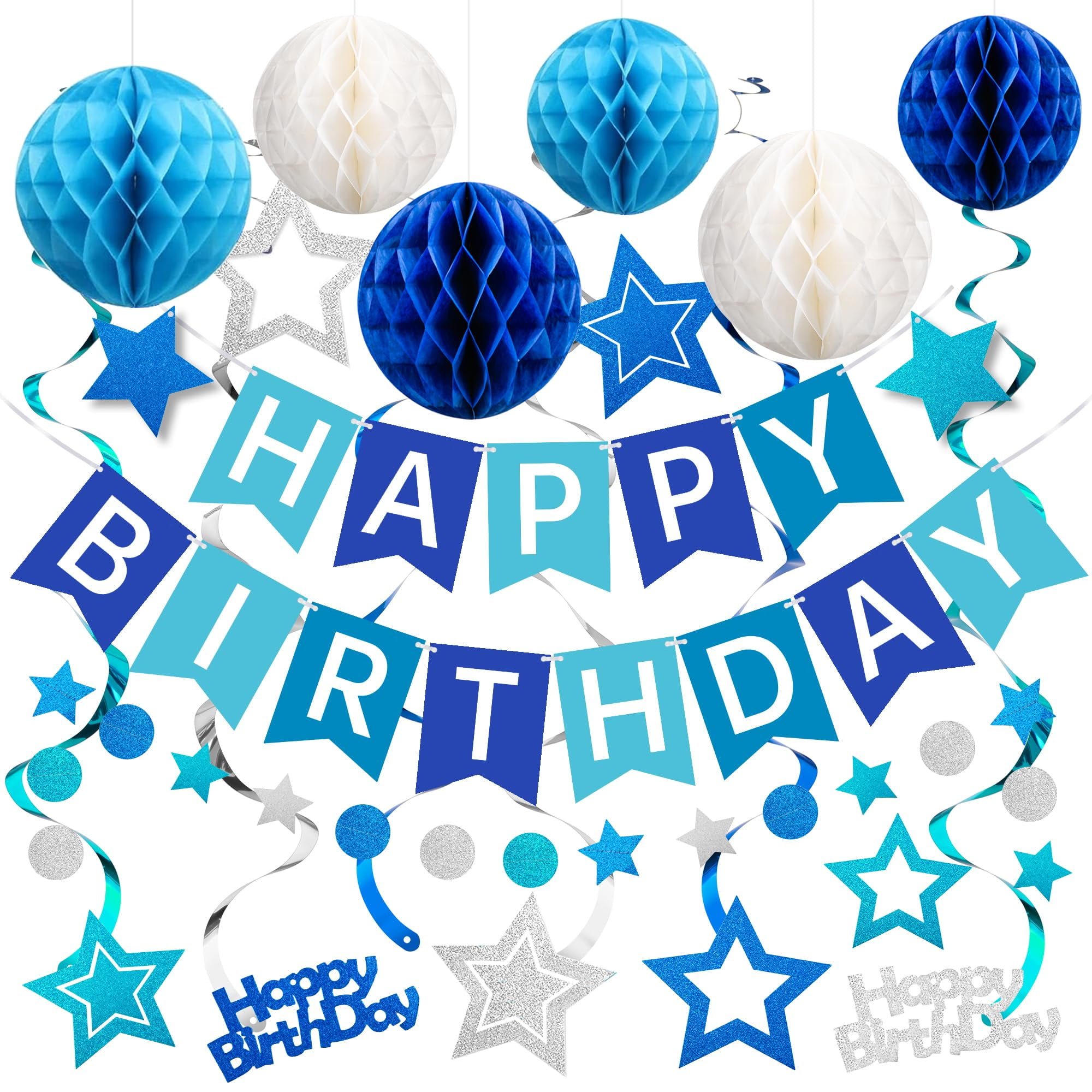 MDCGFOD Birthday Decorations, Happy RRF12 Birthday Banner with ...