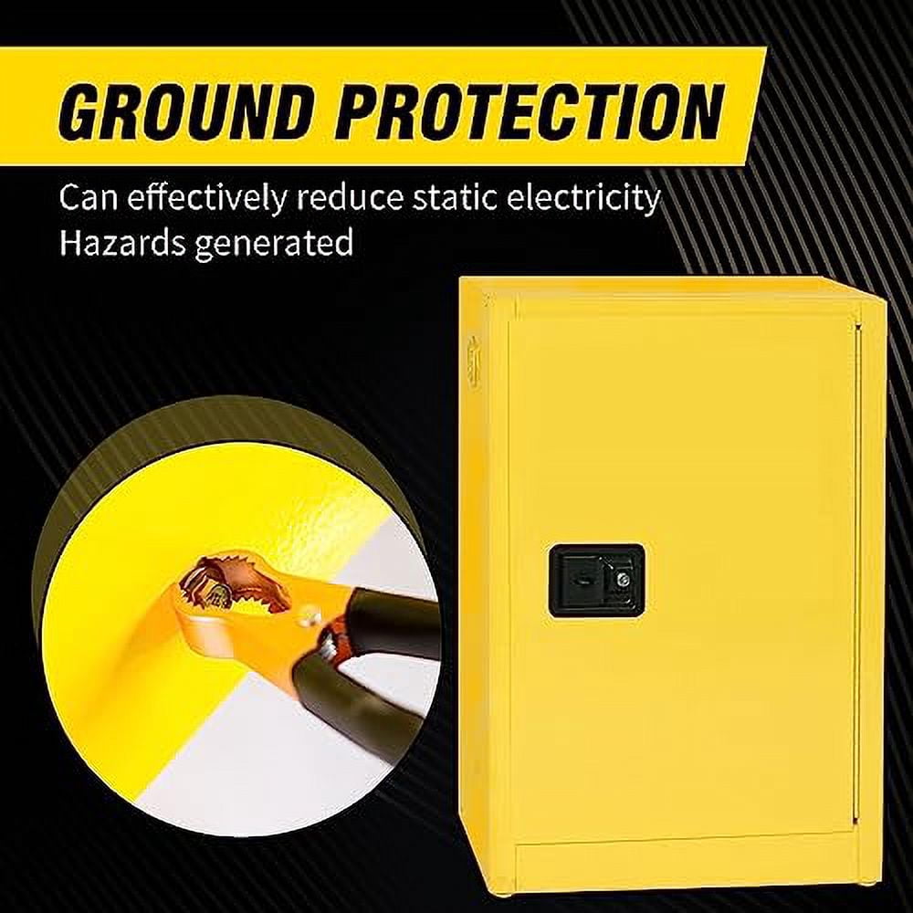 MDEOOSKY 12Ga Flammable Cabinet, Galvanized Steel Flammable Safety ...
