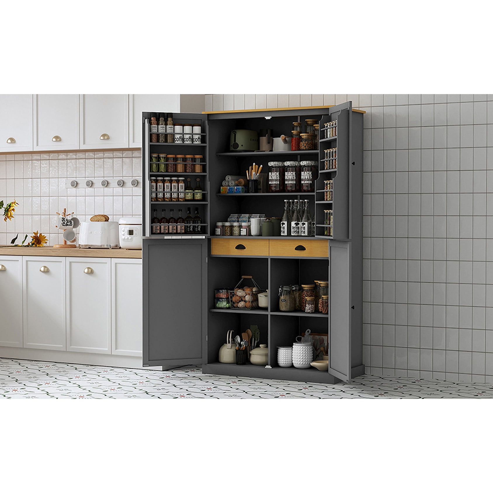 MDF - Based Kitchen Cabinet + Thoughtfully Designed Shelves - Kitchen ...