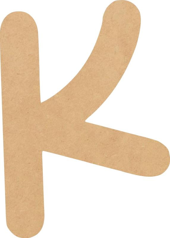 MDF Blank Wood 14'' Tall Breakbone Letters Alphabet K, Paintable Craft ...