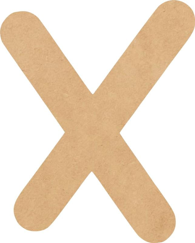 MDF Blank Wood 20'' Tall Breakbone Letters Alphabet X, Paintable Craft ...