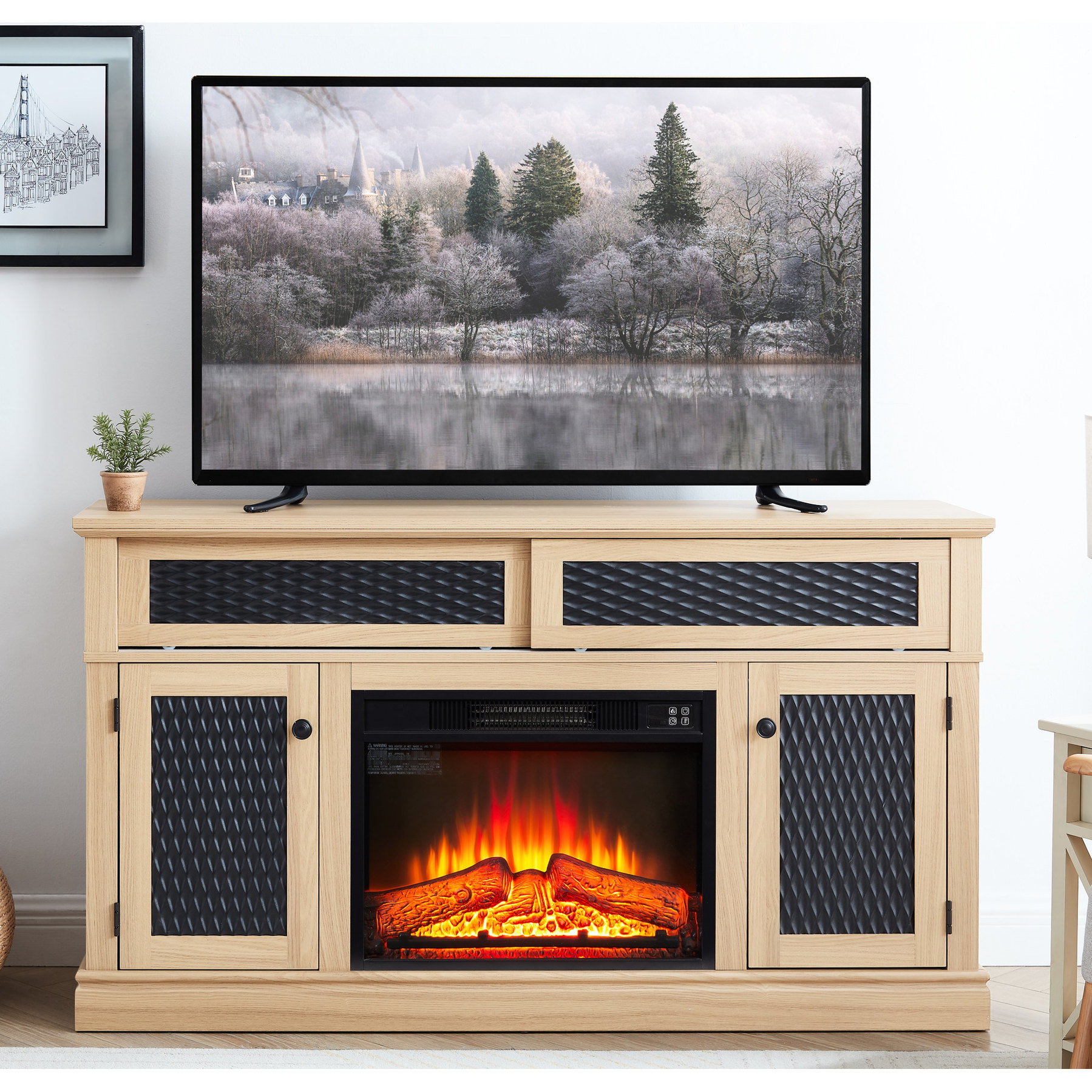 MDF Build - 1,400 W Fireplace Power - Living Room Coziness - Cord ...