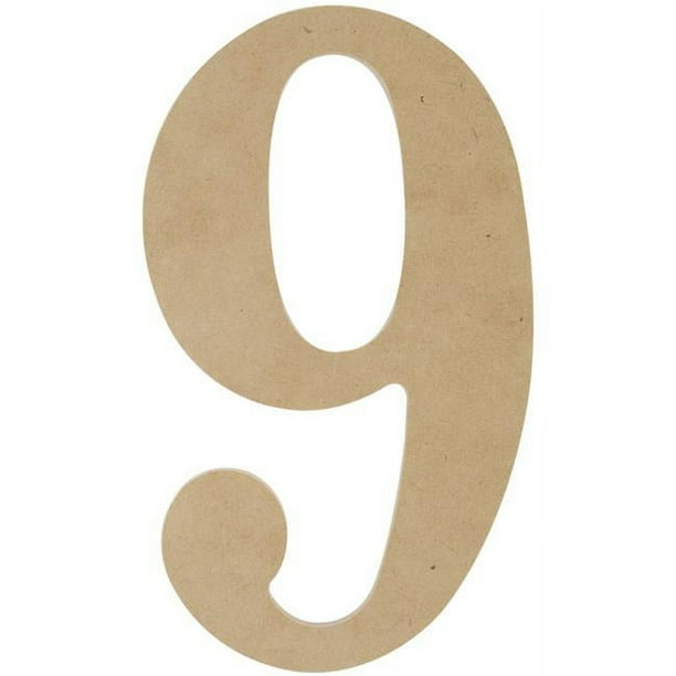 MDF Classic Font Wood Letters & Numbers 9.5"-9 - Walmart Business Supplies