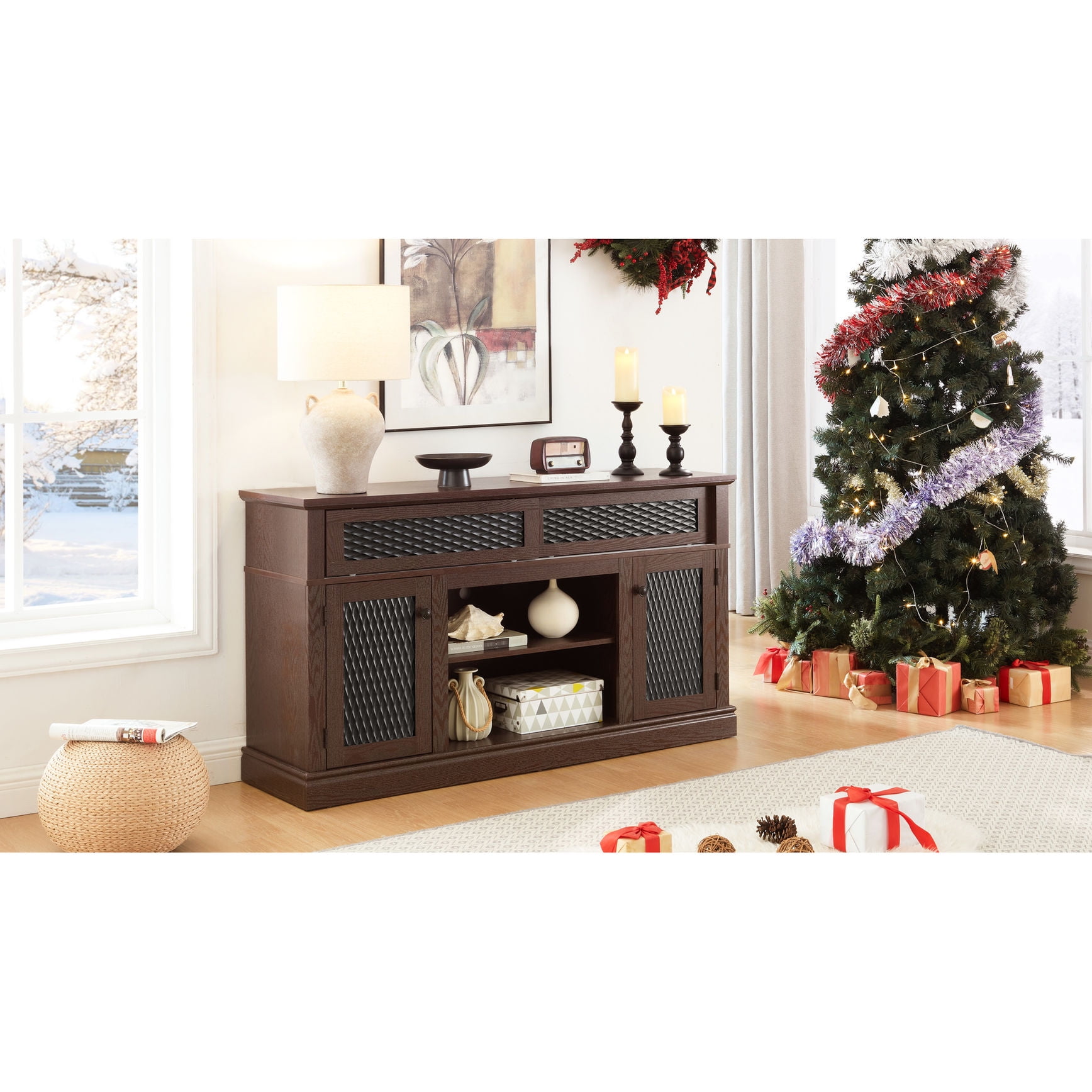 MDF Construction - Open and Closed Storage - Living Room Setup - Cord ...