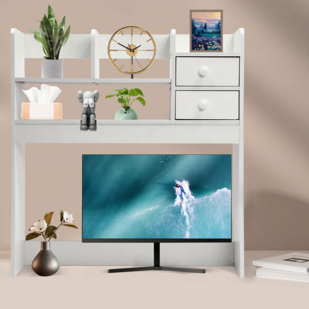 MDF Desk Bookshelf Desktop Storage Organizer Display Shelf Rack Dorm ...