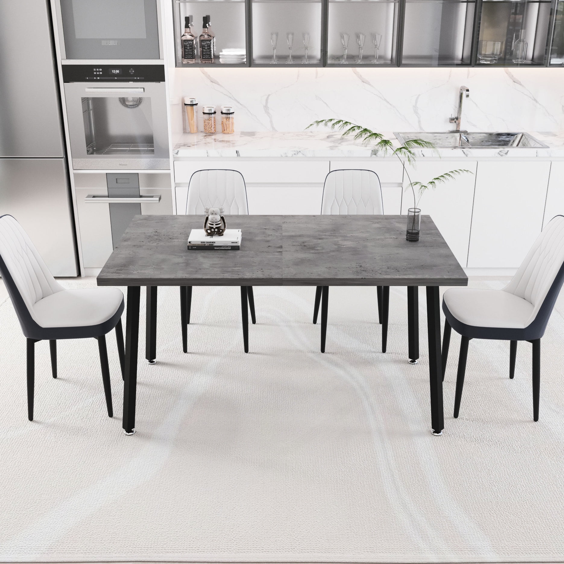 MDF Dining Table with Smooth Surface+4 Comfortable Chairs" - "Kitchen ...