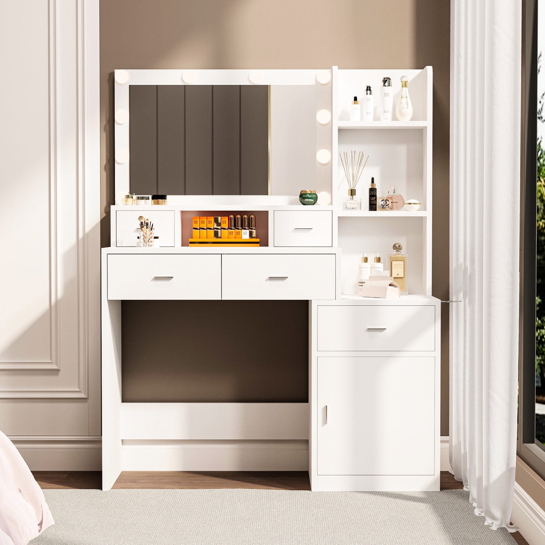 MDF Dressing Table with Adequate Storage Space / Store Various Makeup ...