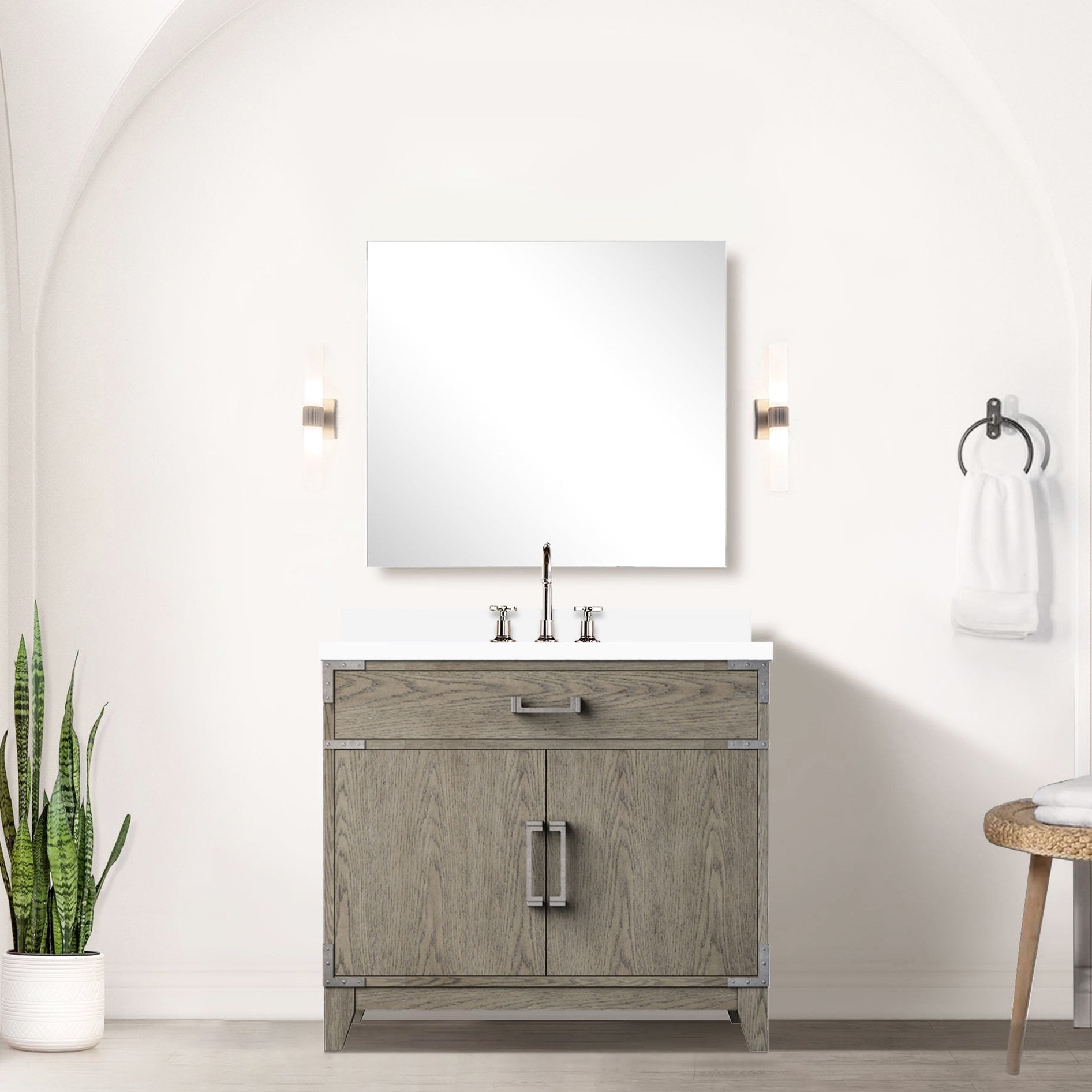 MDF Filler, Wood Structure | Single Vanity with Spacious Interior ...