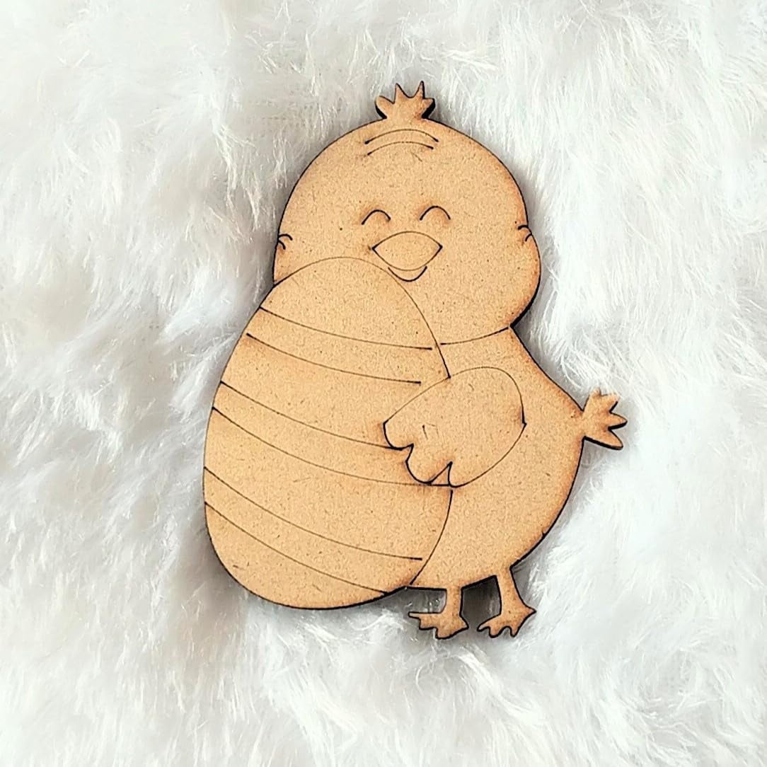 MDF INDIA Baby chicken with egg Beautiful Cutout For DIY 1 SET OF 10 ...