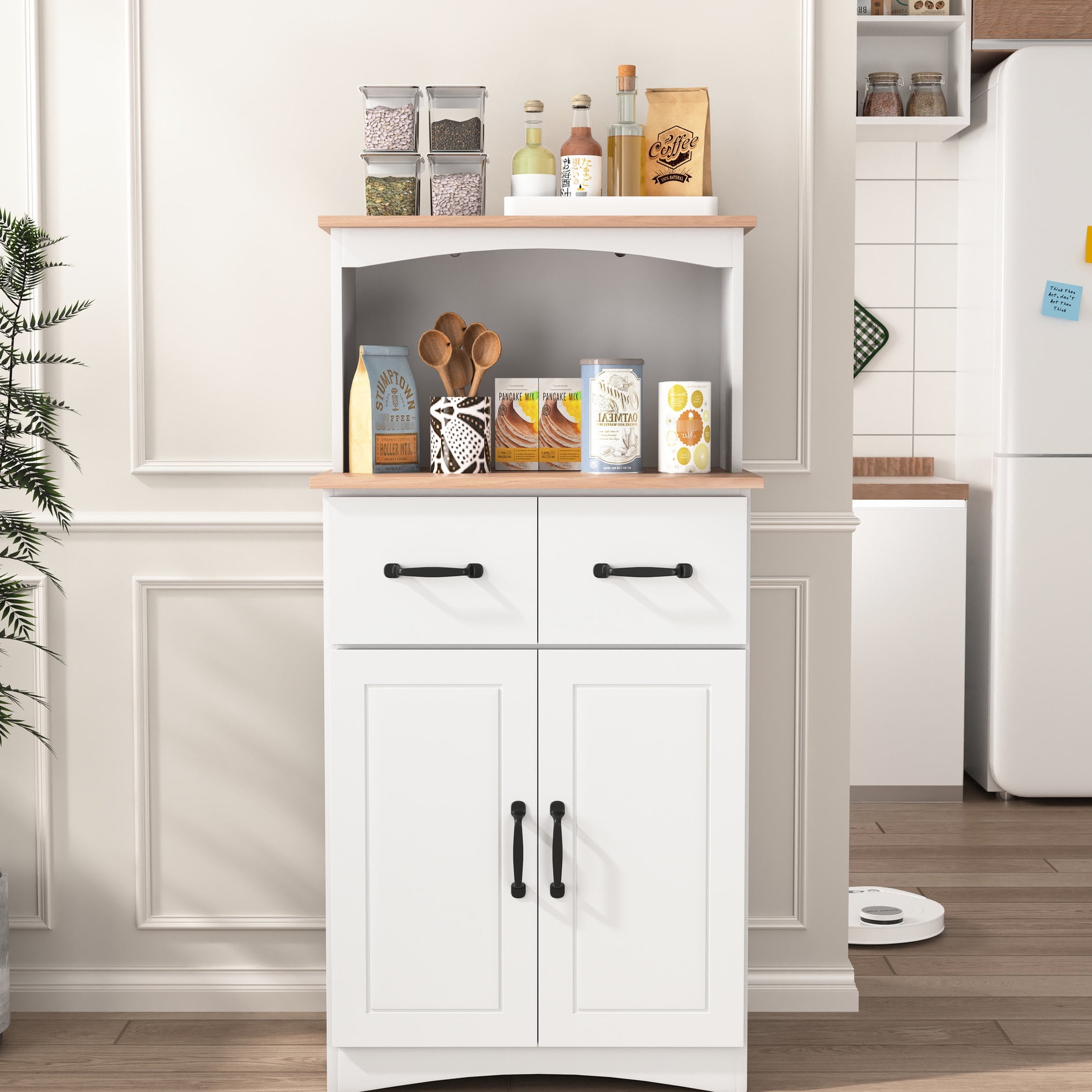 MDF Kitchen Storage Cabinet with Drawer and Anti - tipping Feature for ...