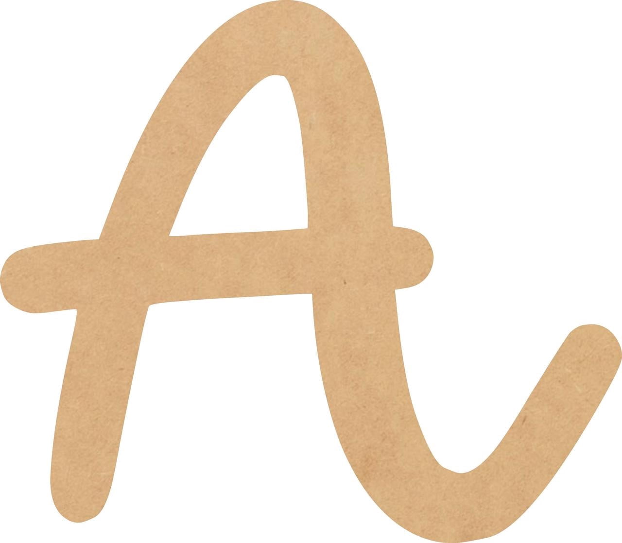 MDF Letter (A) Unpainted Wood Craft, 3'' Tall Paintable DIY, Script ...