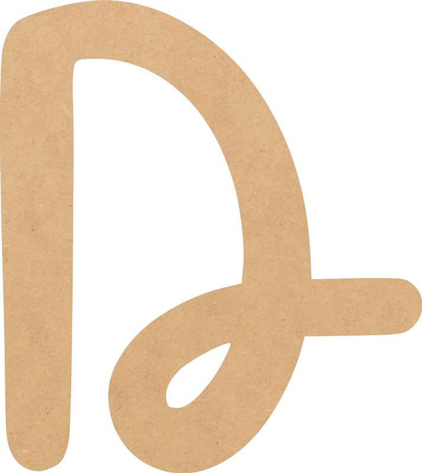 MDF Letter (D) Unpainted Wood Craft, 3'' Tall Paintable DIY, Script ...