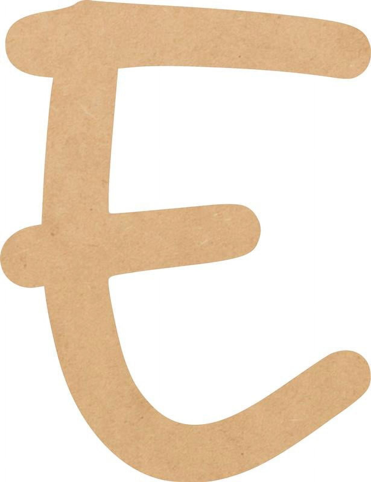 MDF Letter (E) Unpainted Wood Craft, 3'' Tall Paintable DIY, Script ...