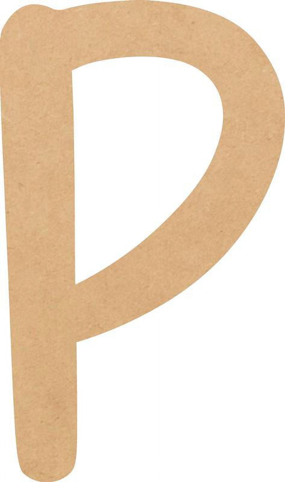 MDF Letter (P) Unfinished Craft, 10'' Tall Paintable DIY, Script Bright ...