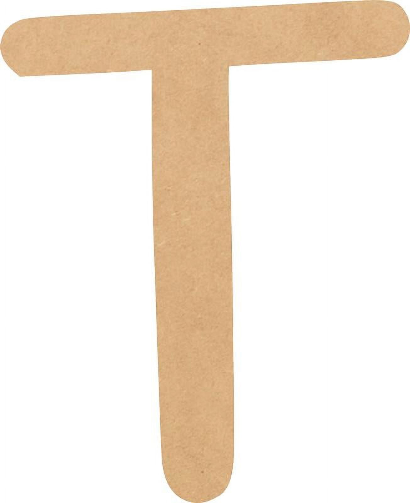 MDF Letter (T) Unpainted Wood Craft, 20'' Tall Paintable DIY, Script ...
