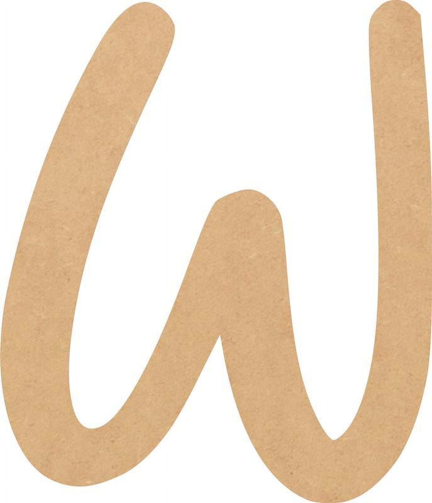 MDF Letter (W) Unpainted Wood Craft, 2'' Tall Paintable DIY, Script ...