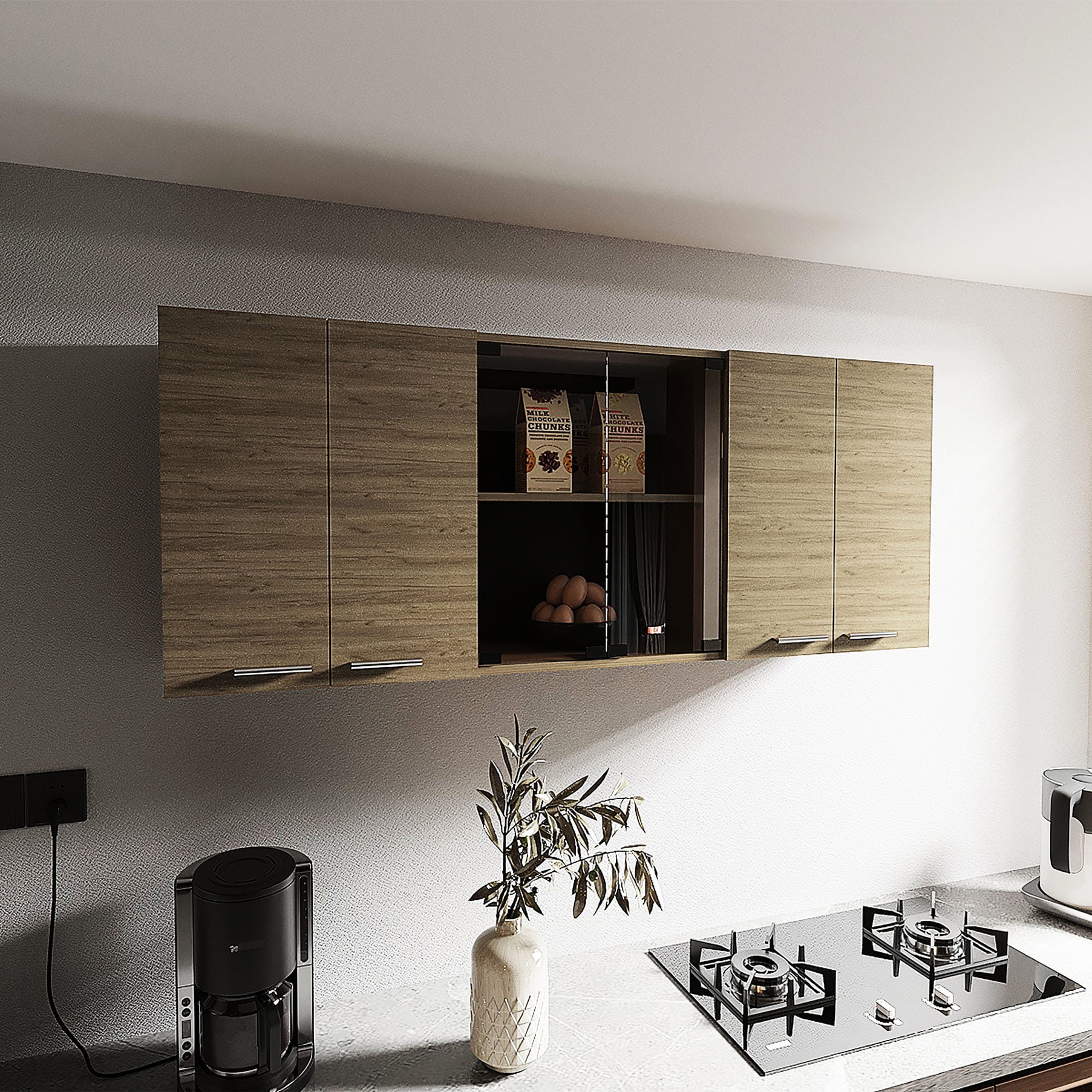 MDF Main Material - Two Center Glass Shelves - Living Environment ...