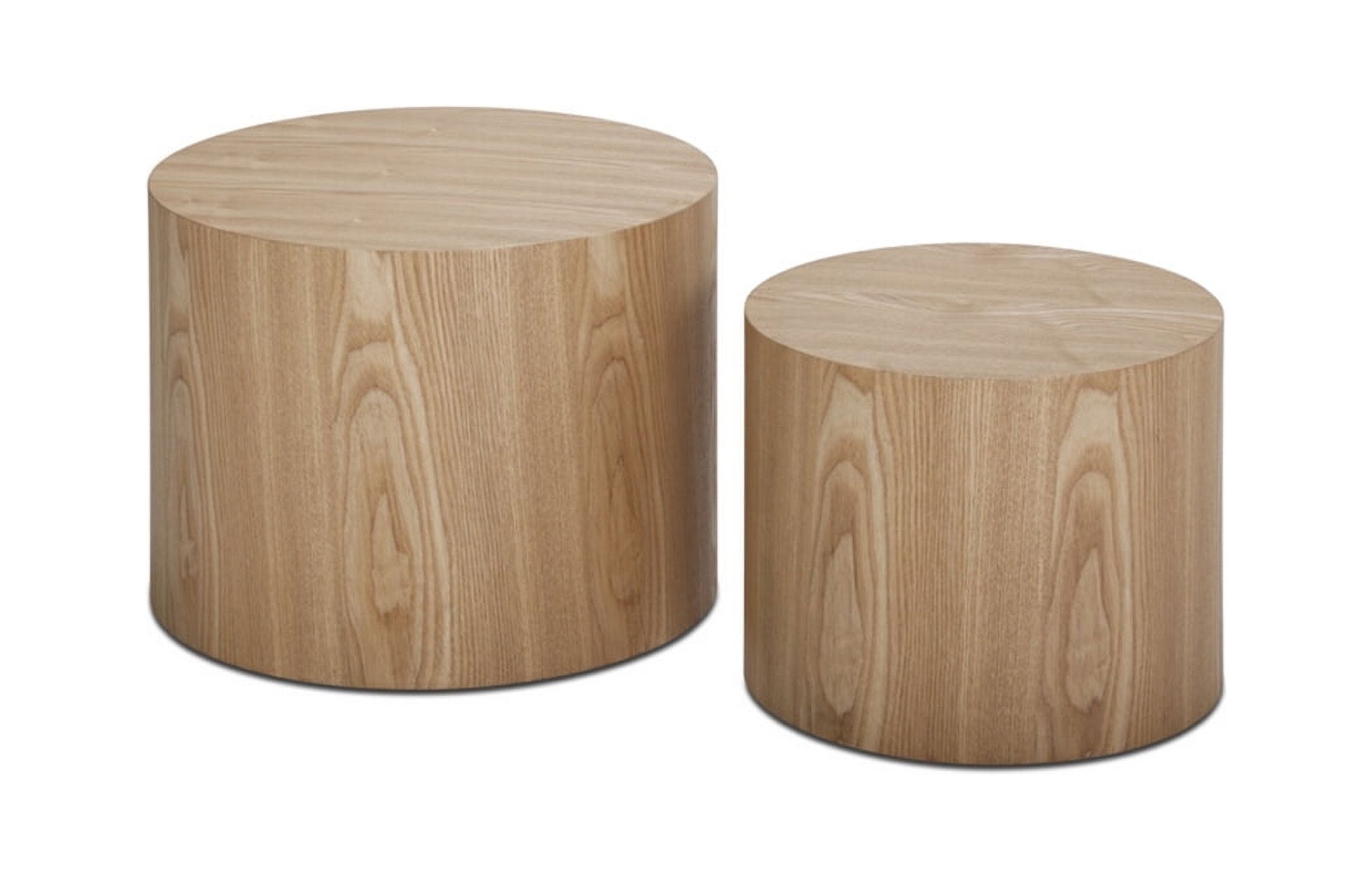 MDF Nesting Table Set of 2, Leisure Round Side Table Tea Table Bedside ...