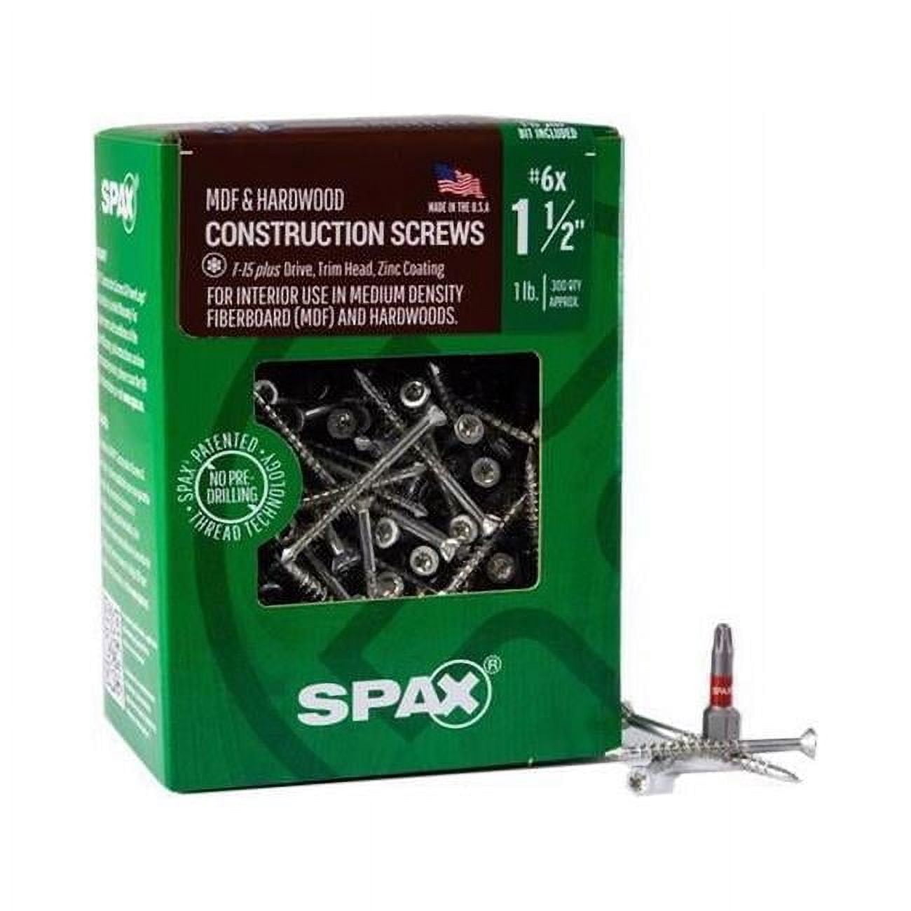 MDF No. 6 x 1.5 in. Star Trim Head Construction Screws, Silver- 1 lbs ...