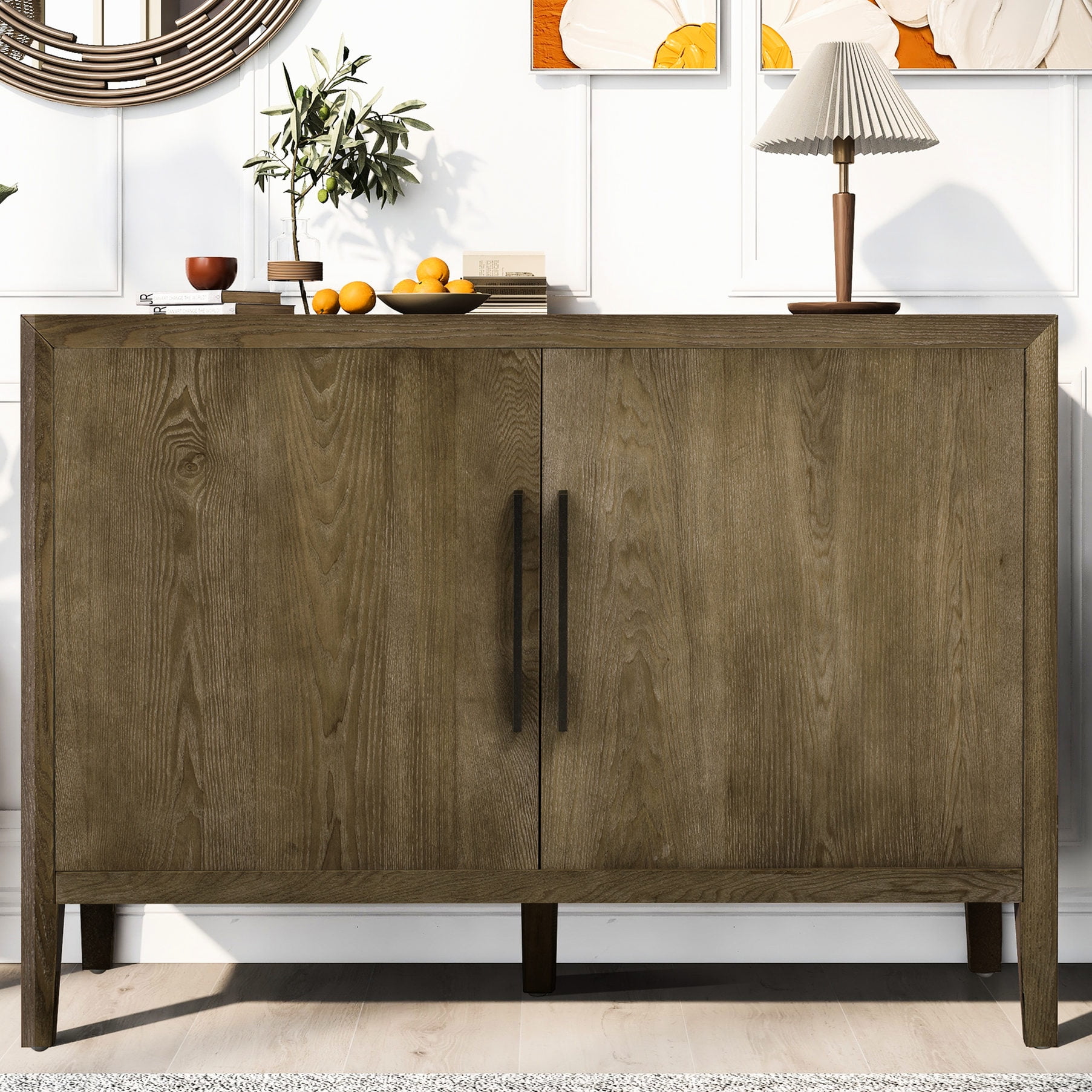 MDF & Oak U-Style Storage Cabinet with Adjustable Shelves | Ideal for ...