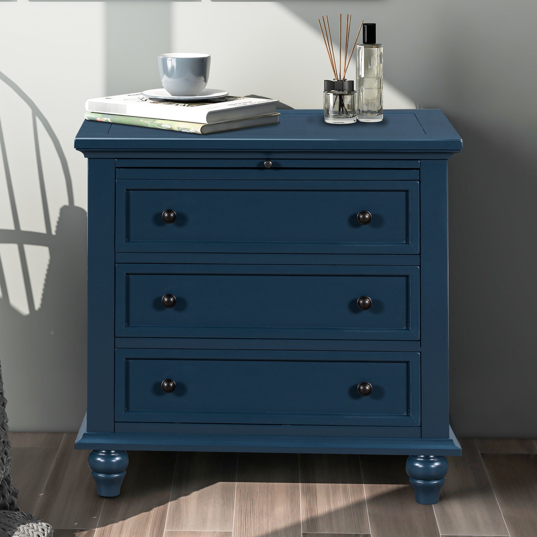 MDF & Pine 3 - Drawer Storage Cabinet | Multiple Room Use, Organize ...