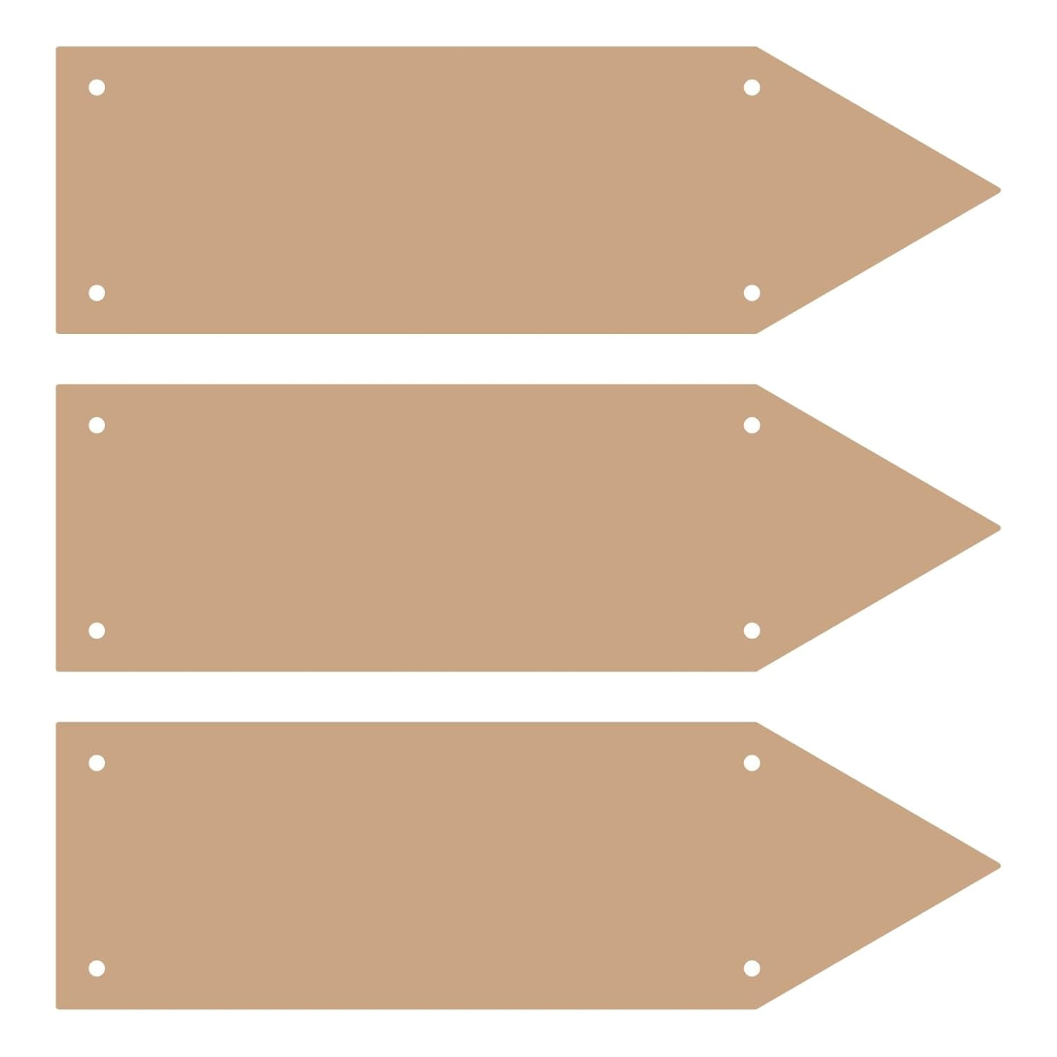 MDF Rectangular Arrow Shape Boards with Holes Blank plaques for DIY Wall Hanging Name Plate Home ...