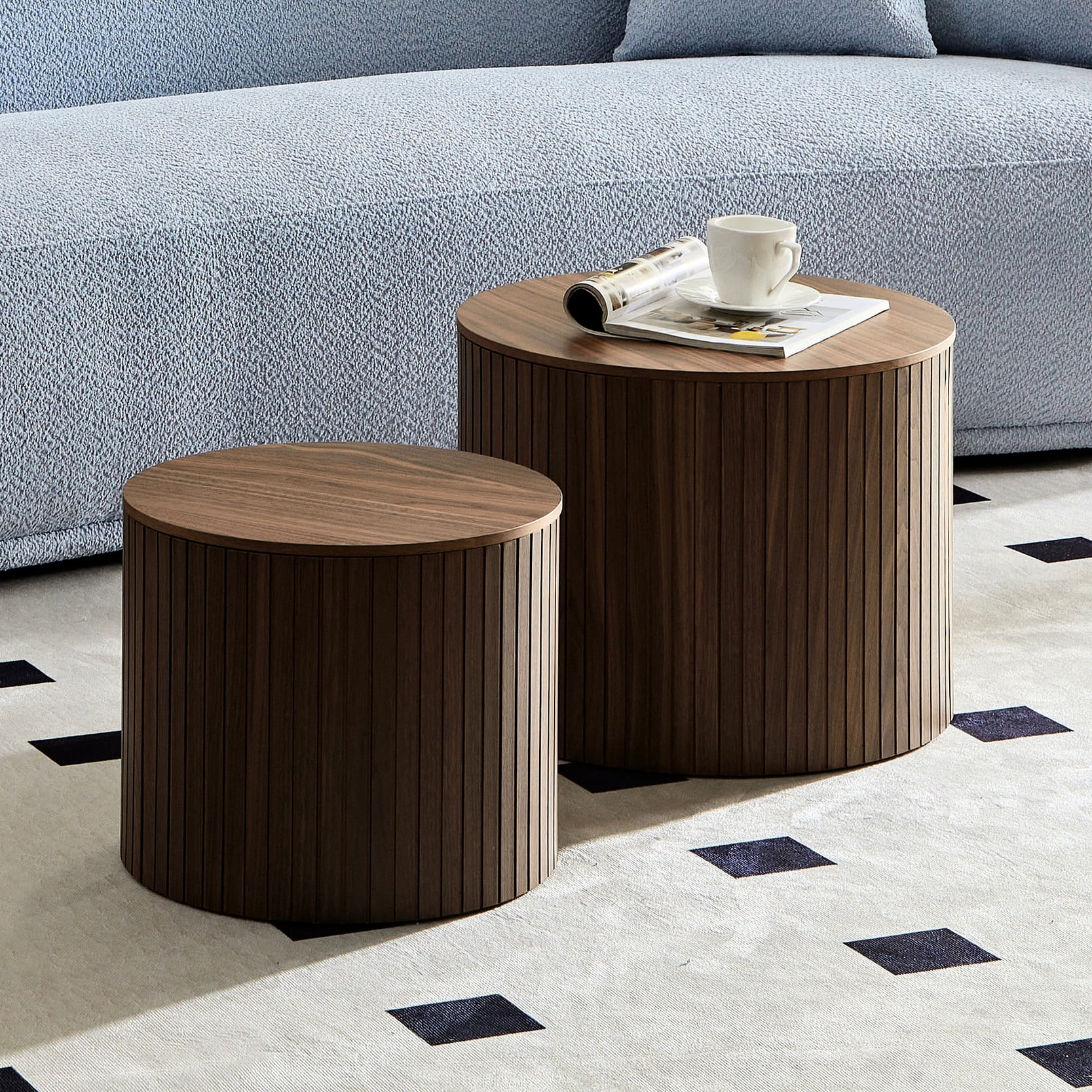 MDF Round Table Set / Use as Footstool or Chair in Bedroom - Walmart.com