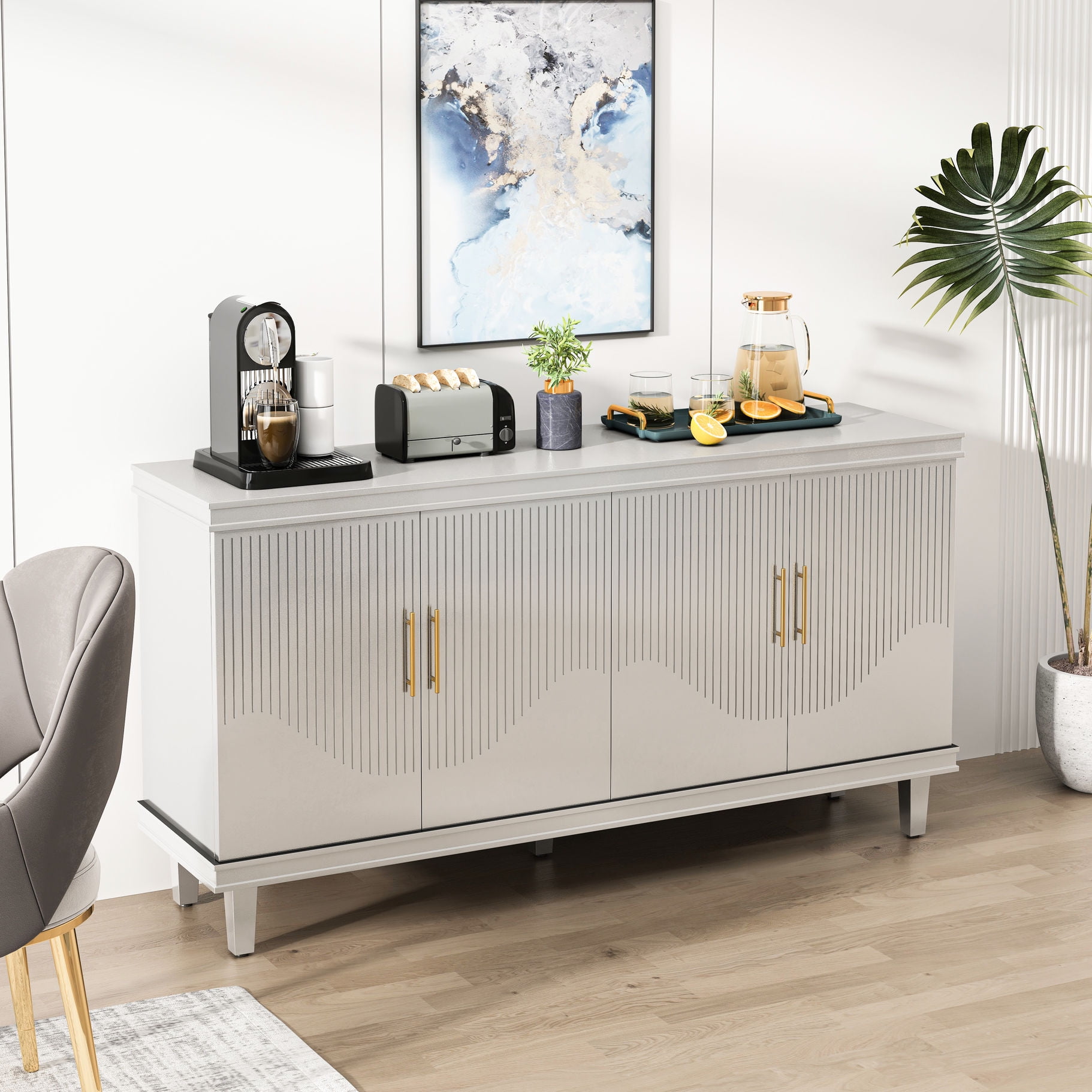 MDF & Solid Wood Cabinet+Three-Level Adjustable Shelving”-“Book ...