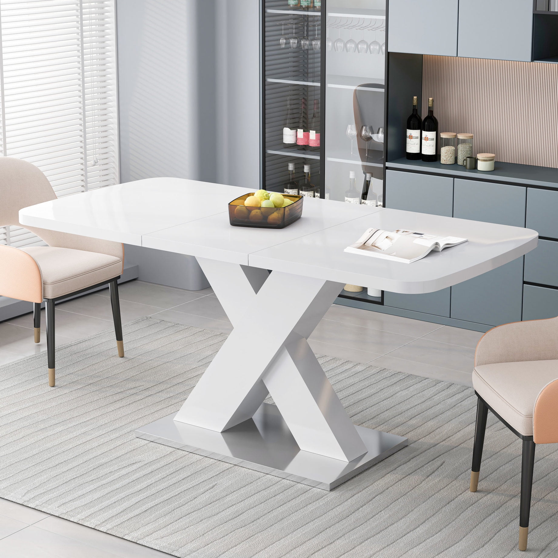 MDF & Steel Dining Table+Stretchable Feature”-“Large Family Dinners ...