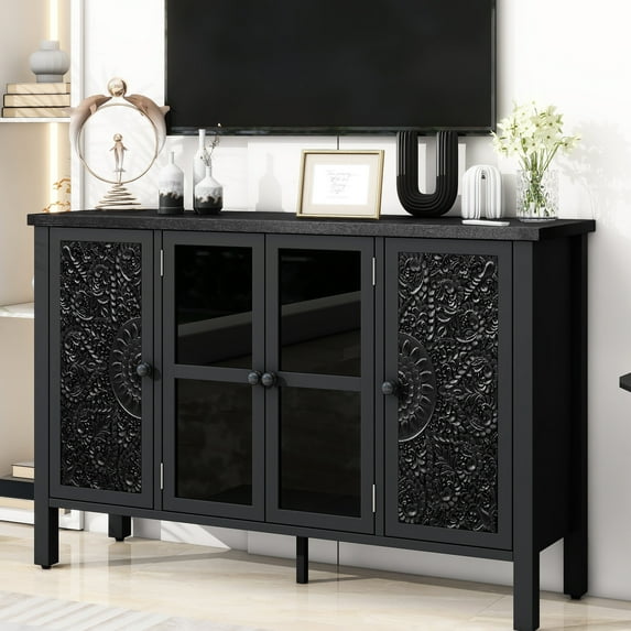 MDF TV Console with Pine Handles+Central Support"-"Home Use+Structural ...