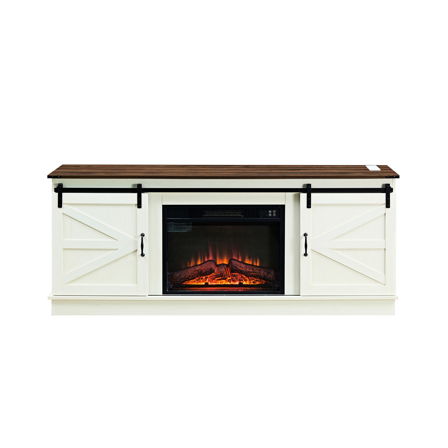 MDF TV Stand with Fireplace+Cord Management Ports"-"Entertainment ...