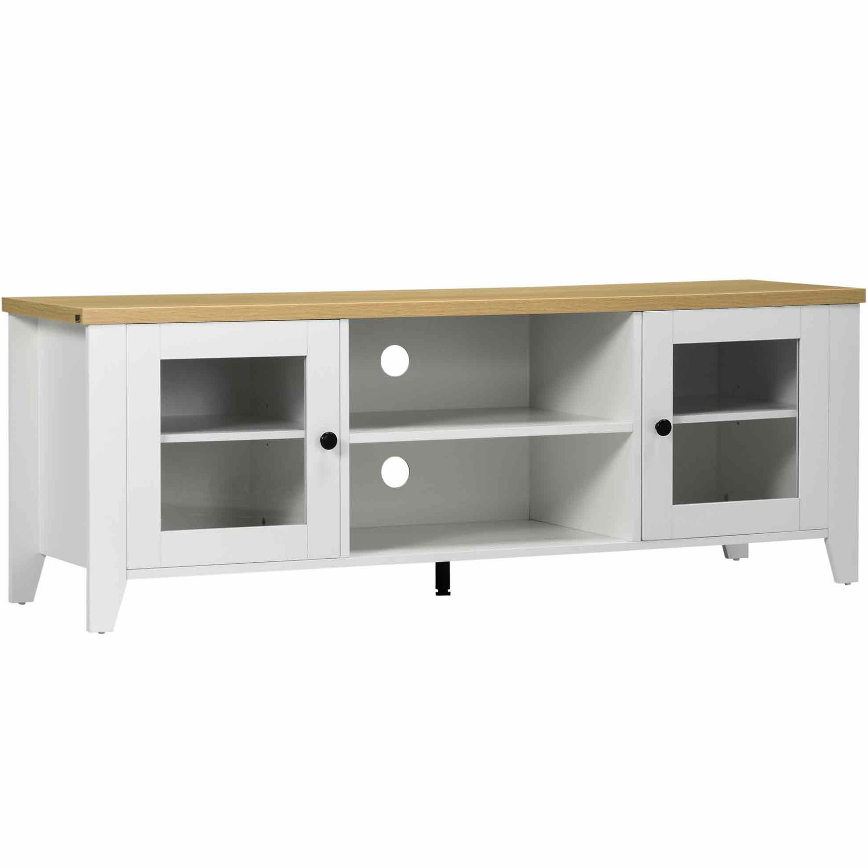 MDF TV Stand with Storage and Cable Holes - Supports 60" TVs in Bedroom ...