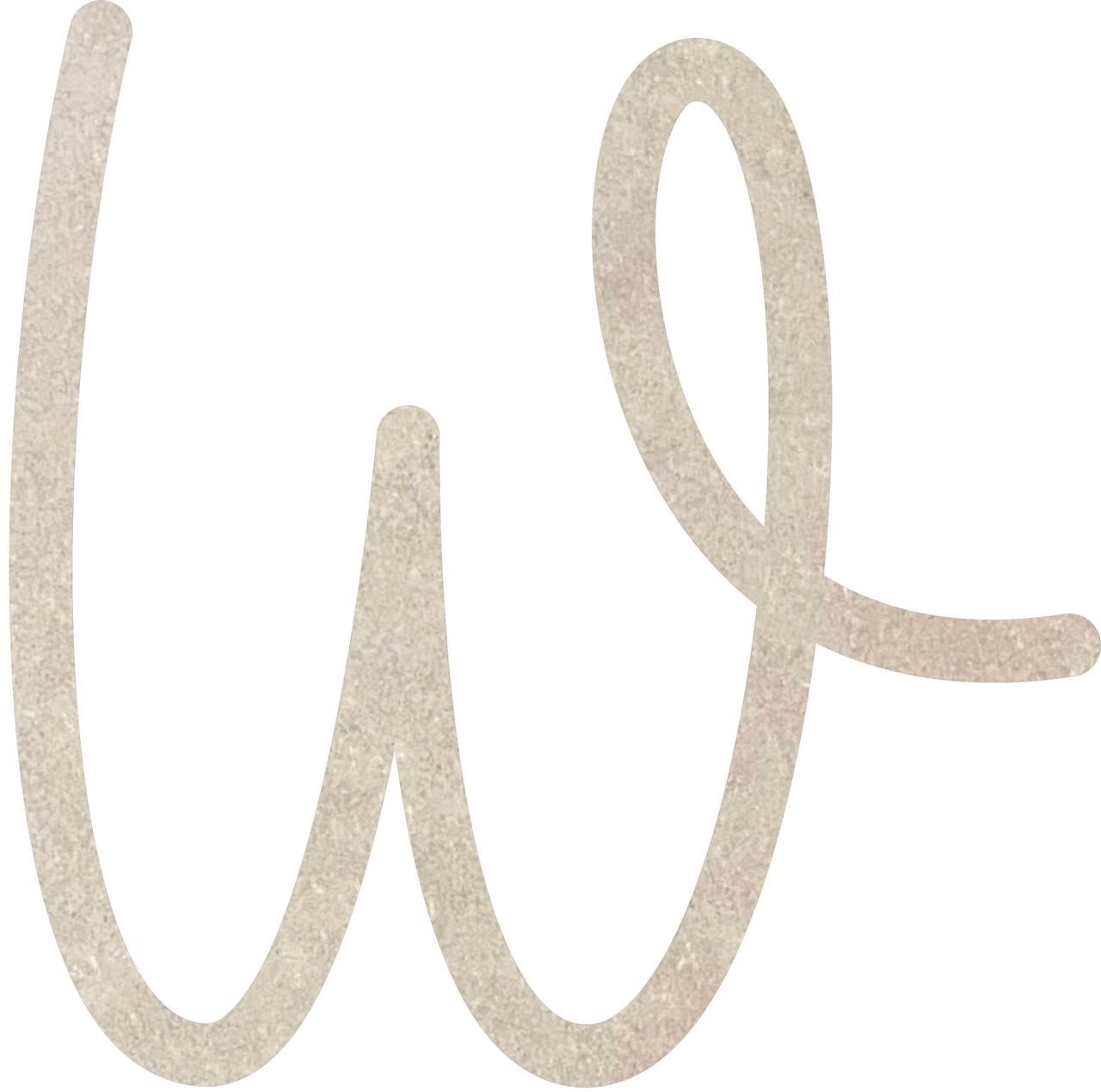 MDF Wall Letters, Unfinished 14'' Baleno Font W, Alphabet DIY Kids ...