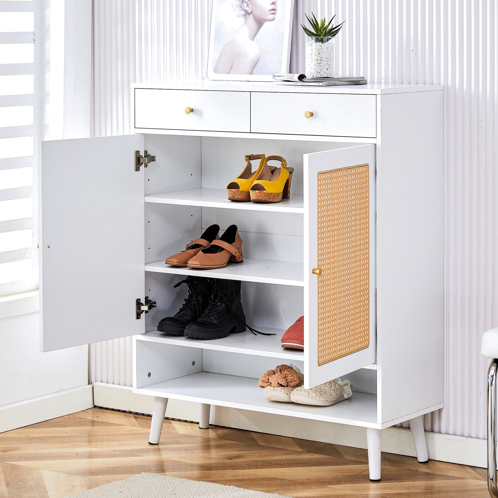 MDF White Cabinet - Beautiful Vine Aesthetic - Living and Hall Areas ...
