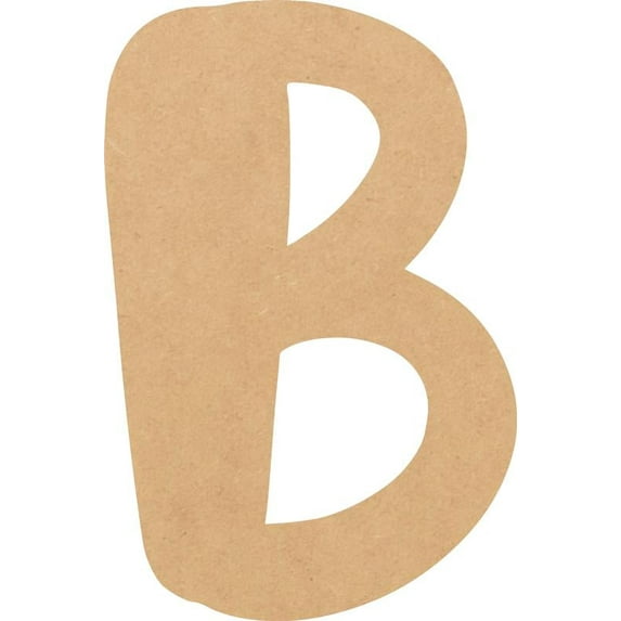 MDF Wood Letter B Craft, Paintable 14'' Tall Paintable, DIY Bright ...