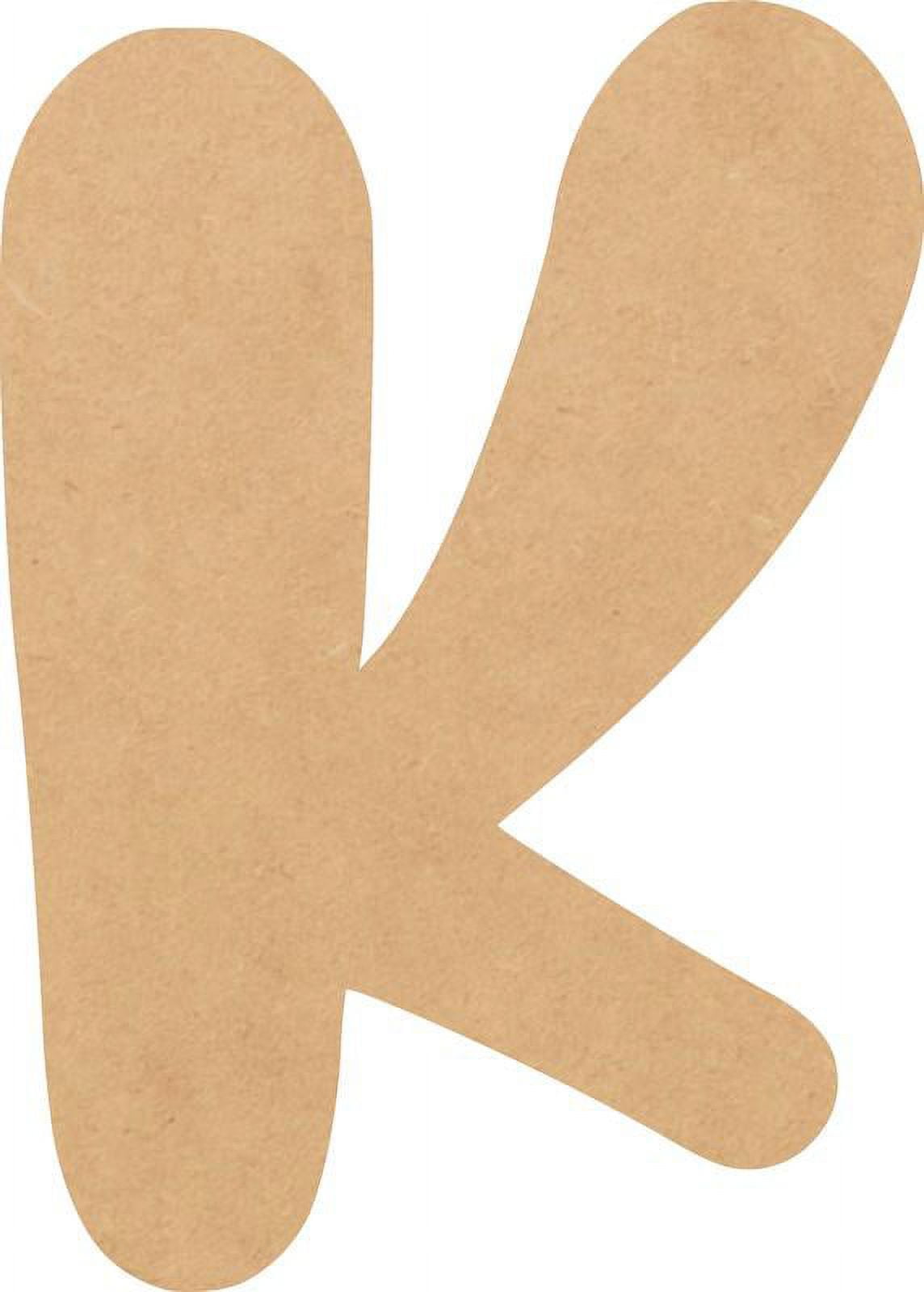 MDF Wood Letter K Craft, Paintable 15'' Tall Paintable, DIY Bright ...