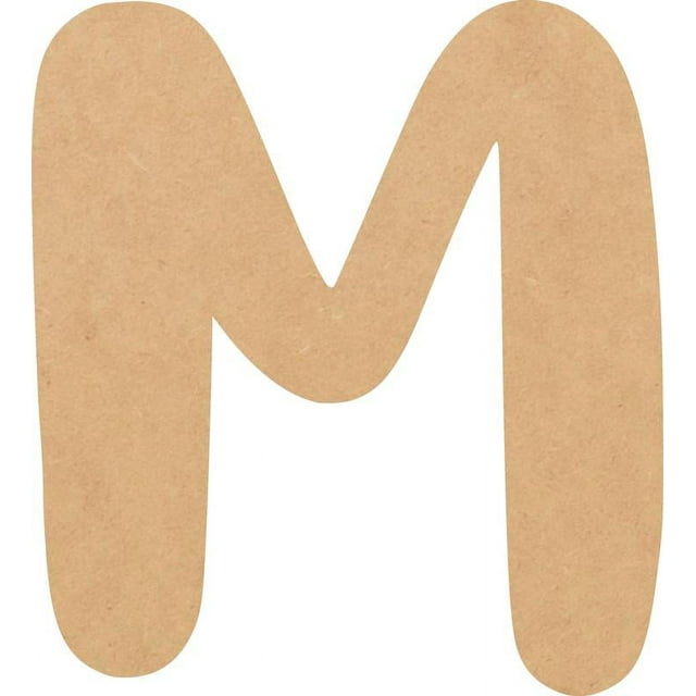 MDF Wood Letter M Craft, Paintable 16'' Tall Paintable, DIY Bright ...