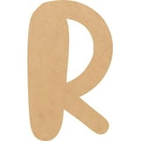 MDF Wood Letter R Craft, Paintable 14'' Tall Paintable, DIY Bright ...