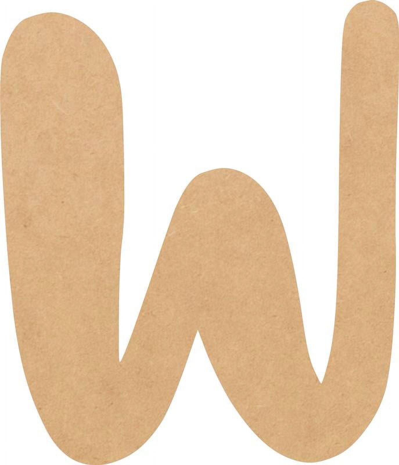 MDF Wood Letter W Craft, Paintable 14'' Tall Paintable, DIY Bright ...