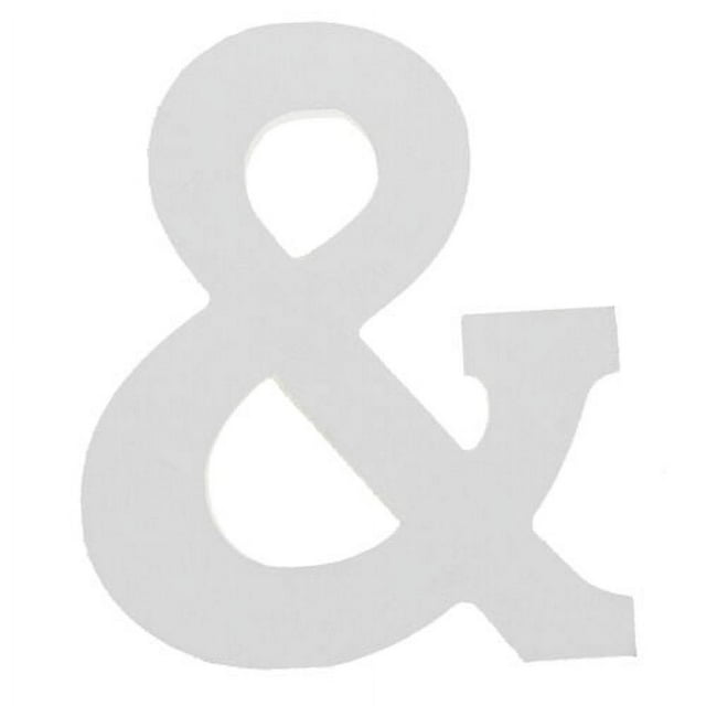 MDF Wood White Painted Symbol & Ampersand 6 Inches - Walmart.com