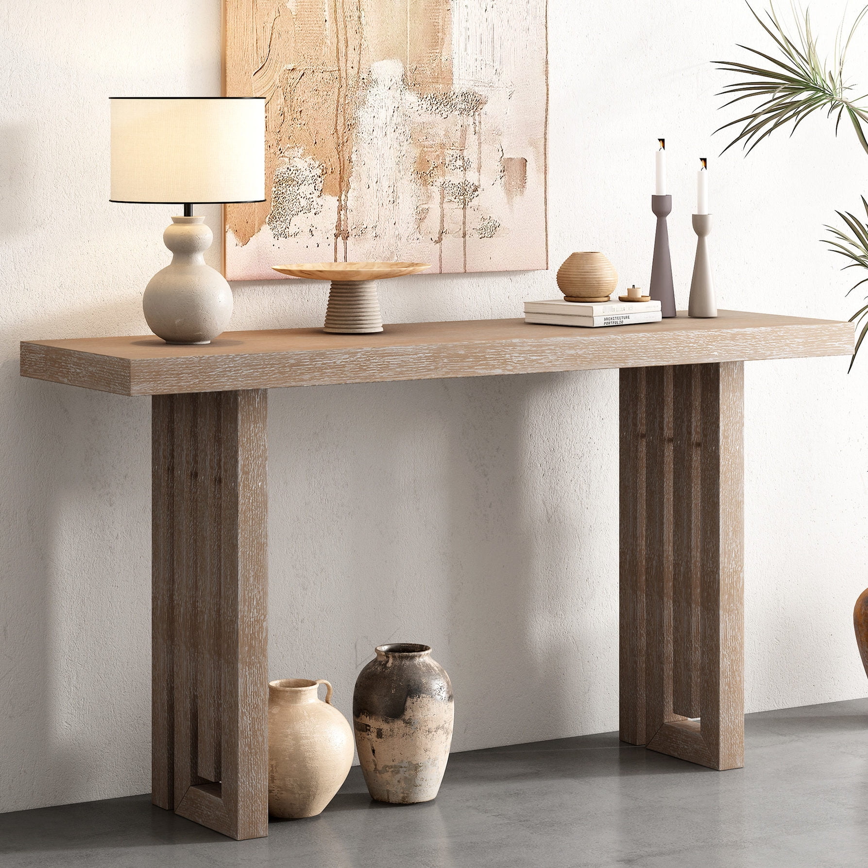 MDF and Oak Veneer Console Table with Flowing Side Lines | For Hallway ...