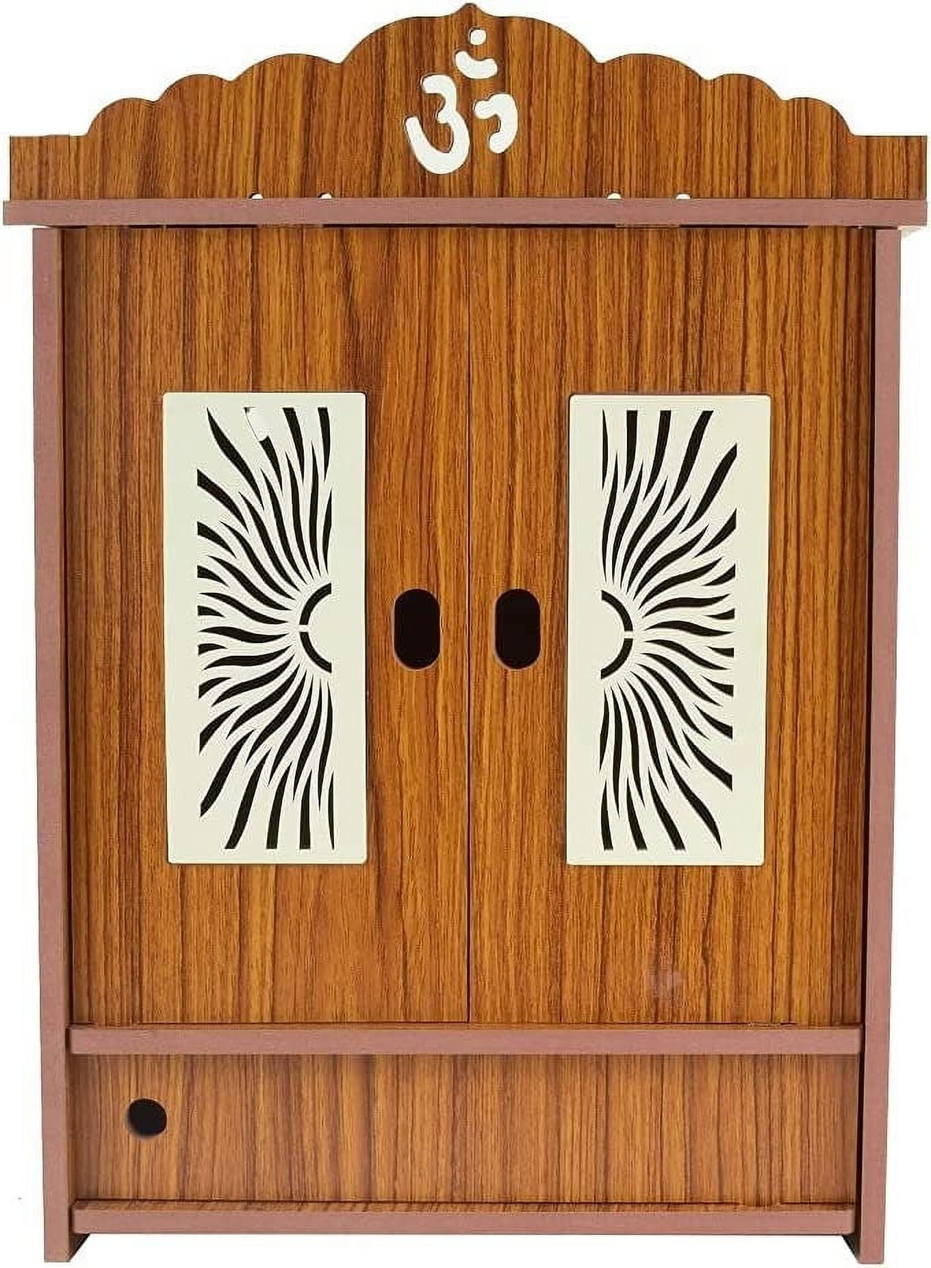 MDF board Wooden Mandir For Home And Office / Wall Hanging And Table ...