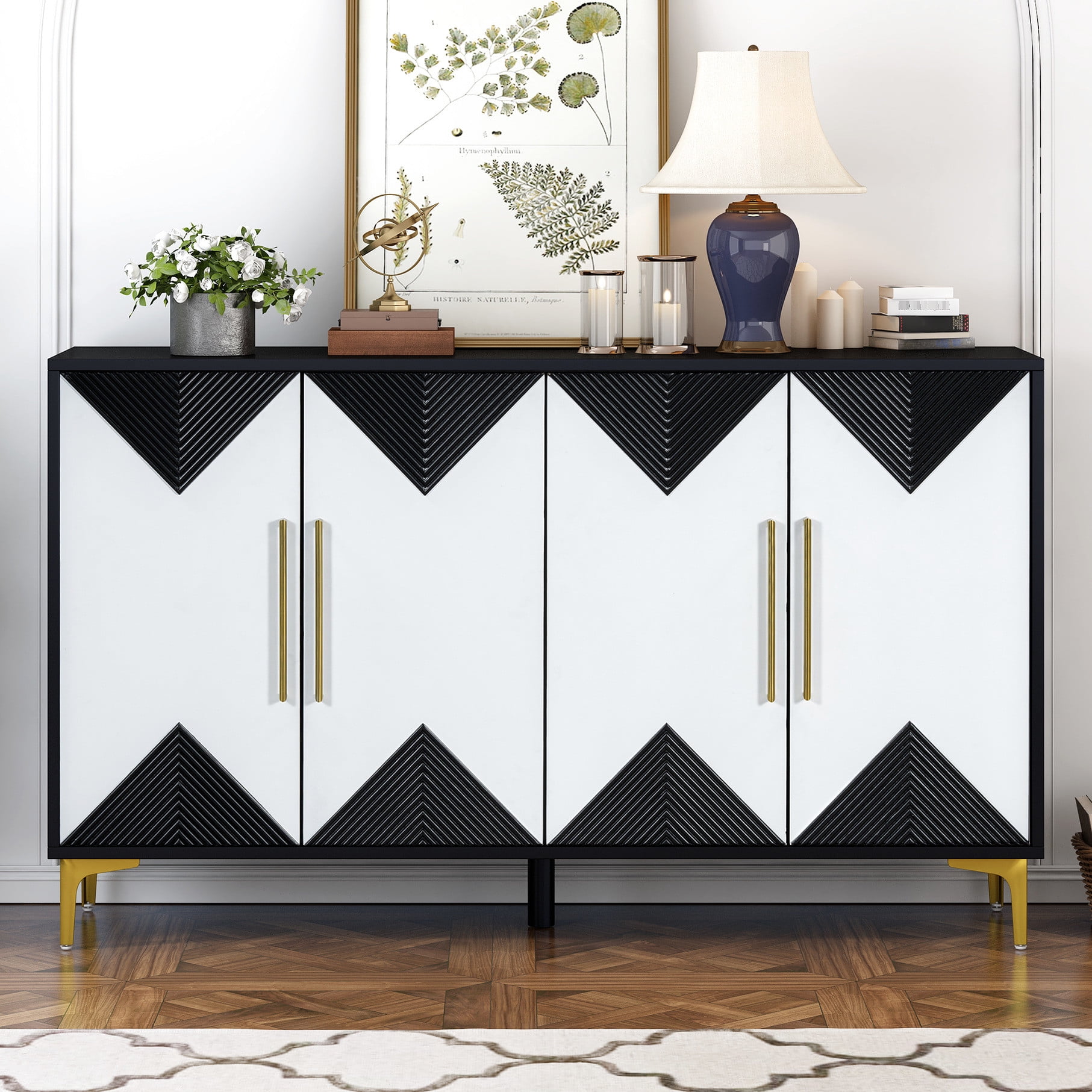MDF cabinet with unique triangular pattern - Suitable for multiple ...