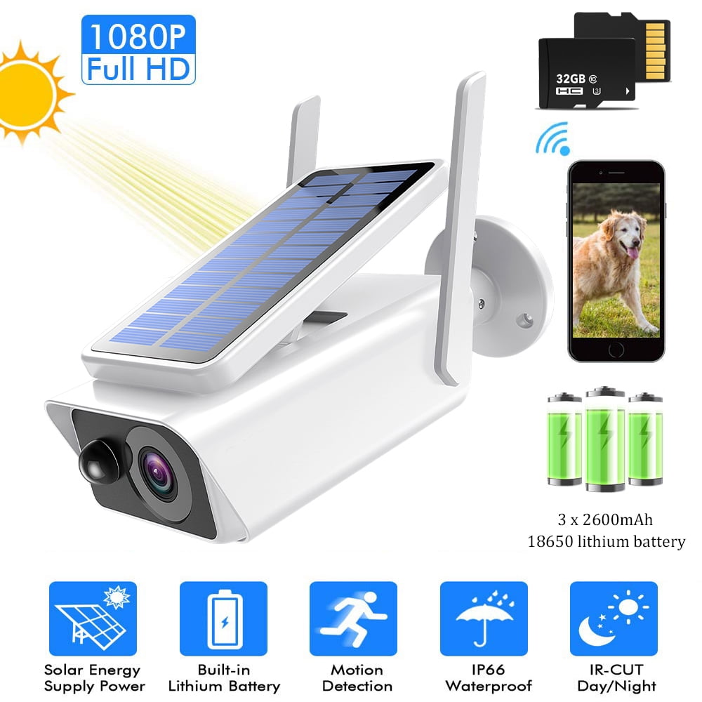 MDHAND 1080P/4MP Solar Wireless Security Camera, Waterproof Outdoor ...