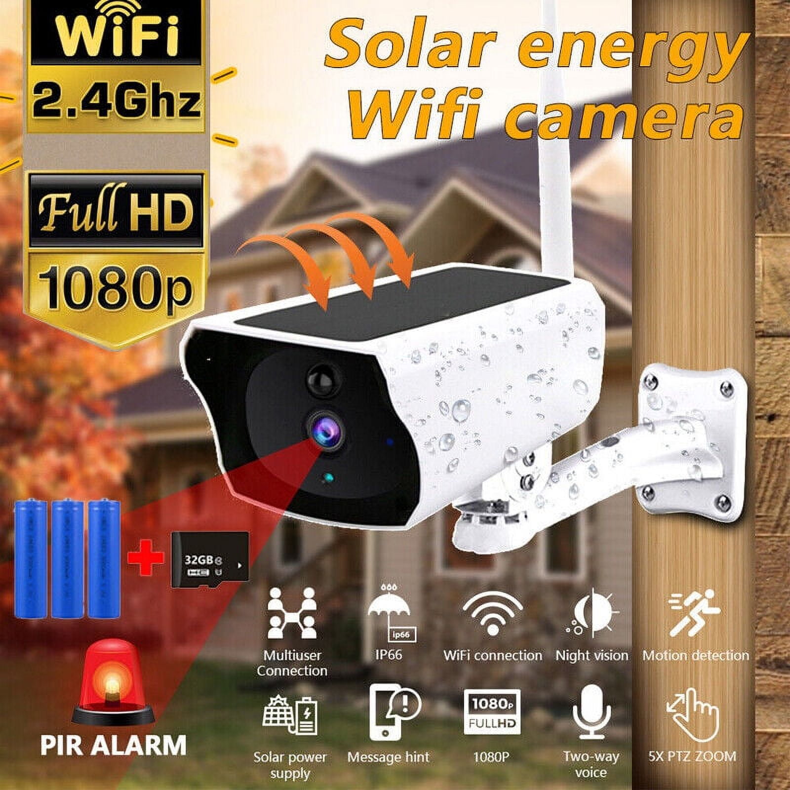 MDHAND 1080P Home Security Camera System Outdoor, Solar Camera Pro ...