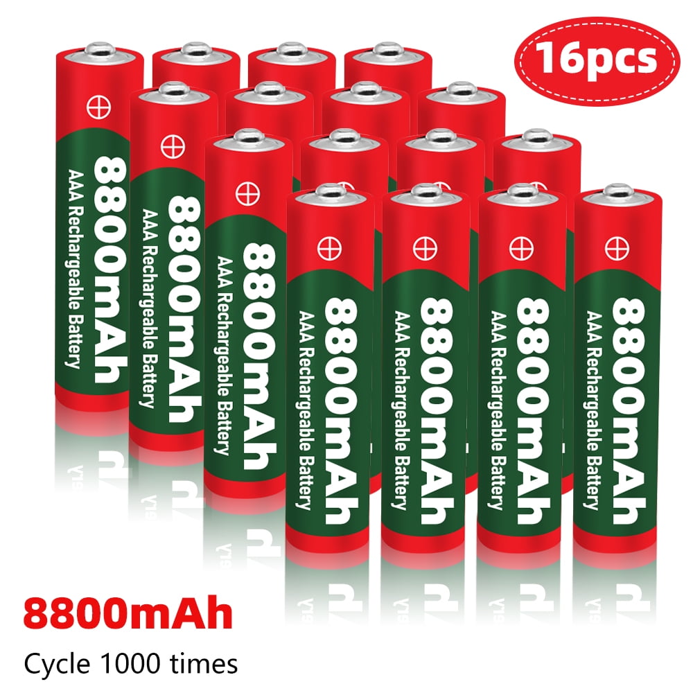 MDHAND 16 PCS AAA Batteries, 1.5v 8800mAh Rechargeable Battery, High-Performance Triple A ...