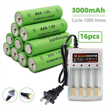 DFITO 1.5V Alkaline AA 9800mAh Rechargeable Battery Cell, 16PCS - Walmart.com